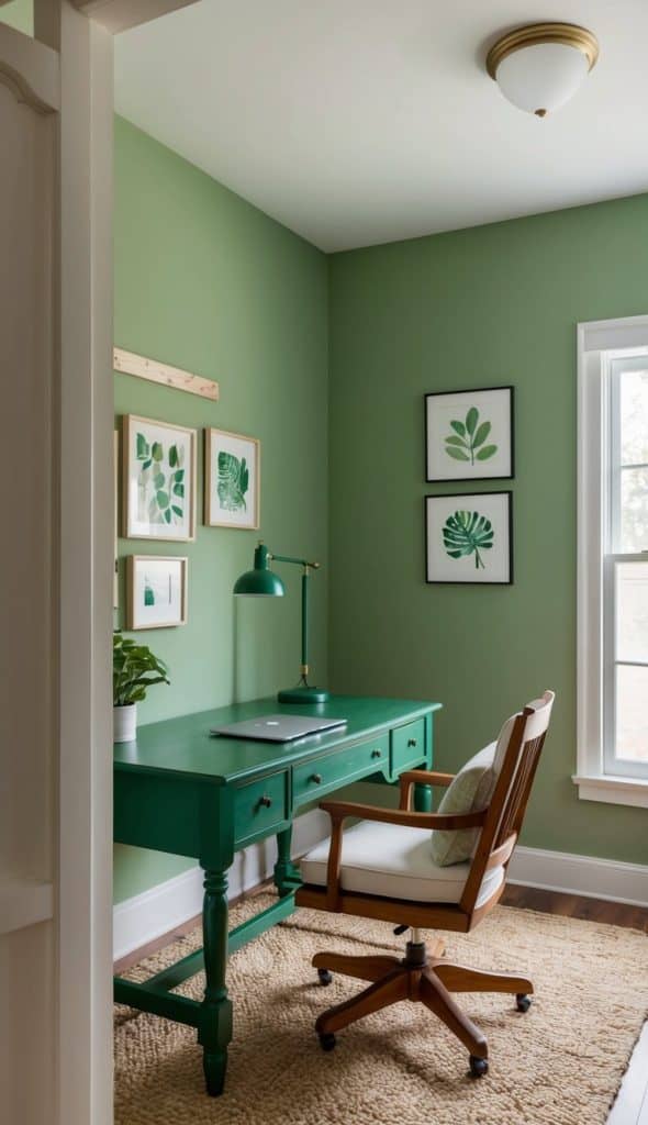 28 Green Home Office Ideas To Create a Calming Oasis - We Heart Cozy