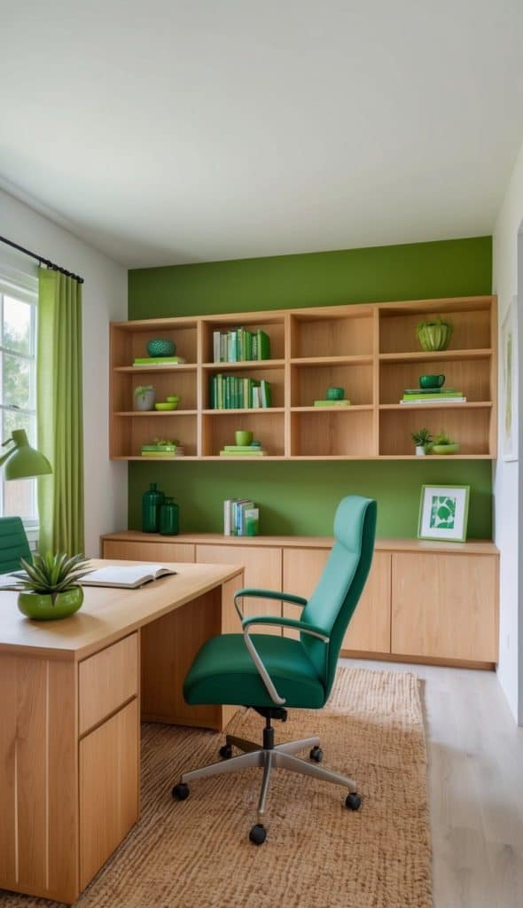 28 Green Home Office Ideas To Create a Calming Oasis - We Heart Cozy