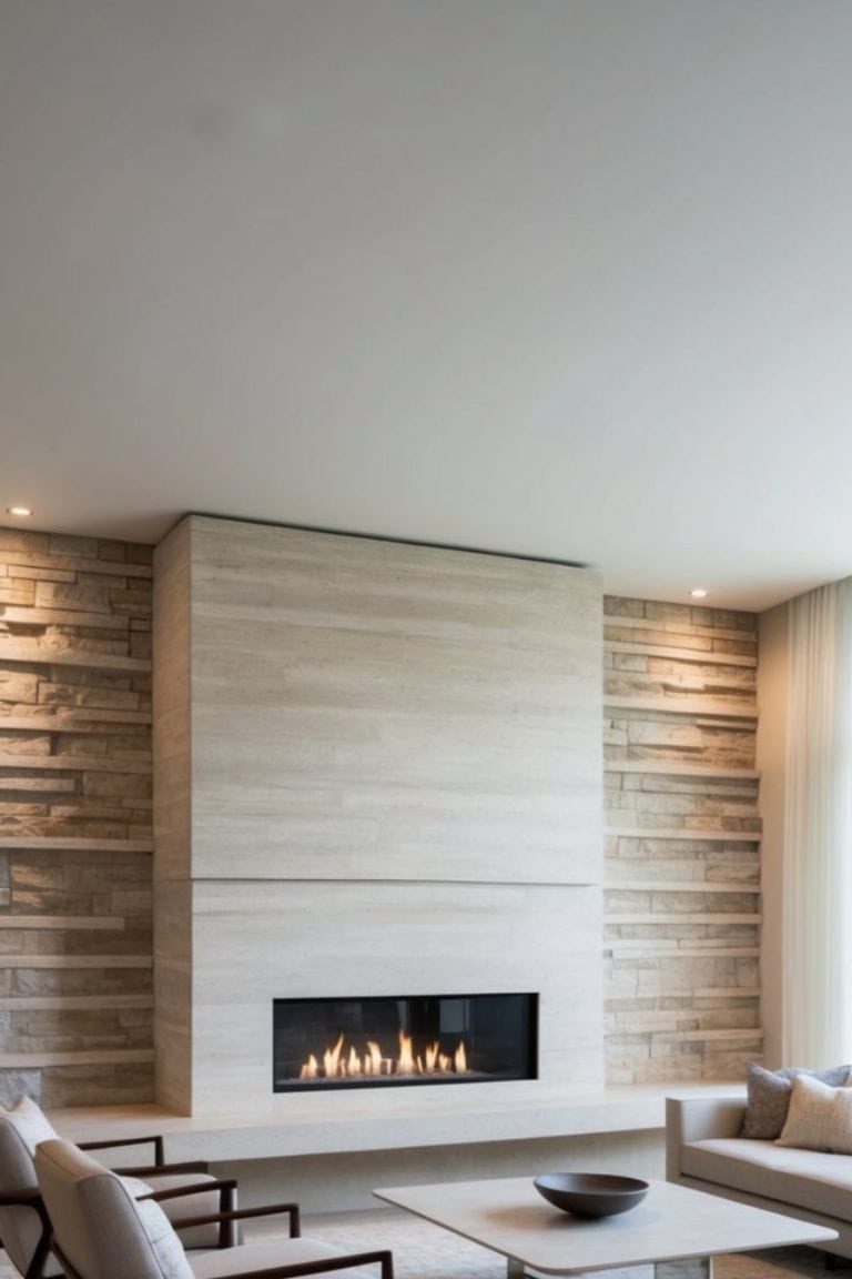28 Modern Stone Fireplace Ideas for Sleek Sophistication: Elevate Your ...