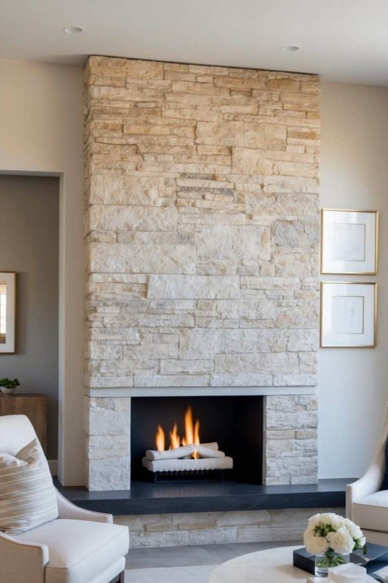 28 Modern Stone Fireplace Ideas for Sleek Sophistication: Elevate Your ...