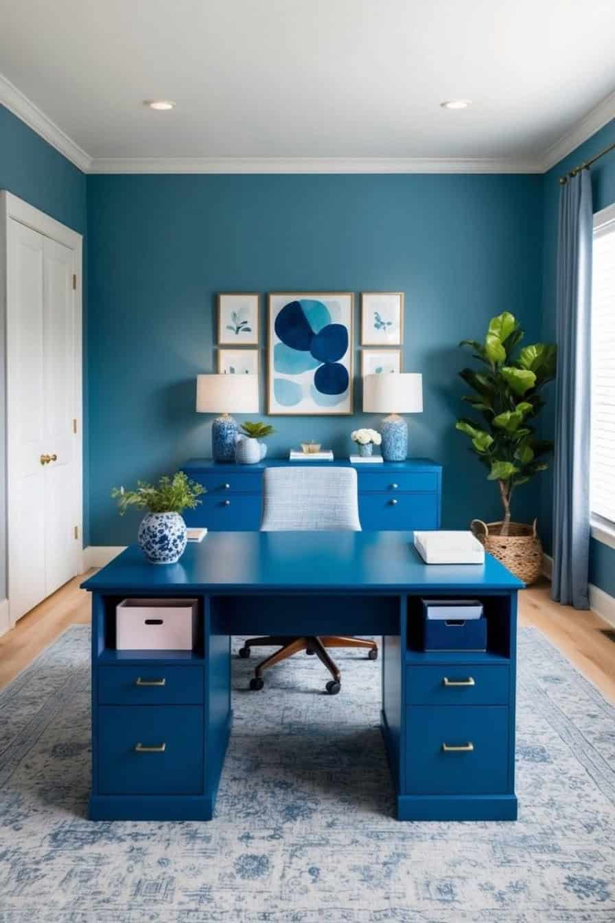 30 Blue Home Office Ideas for a Calming Workspace: Soothing Shades to ...