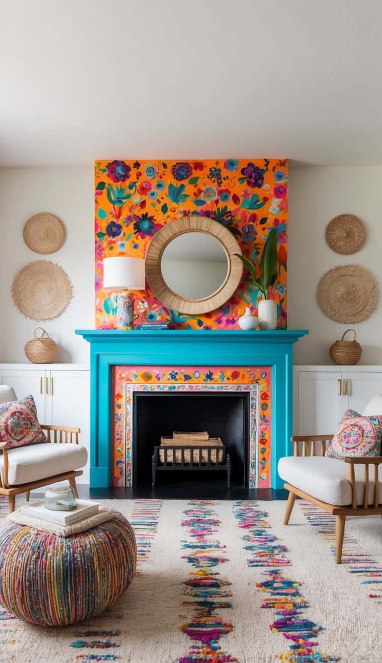 20 Painted Fireplace Ideas to Revamp Your Hearth: Colorful Ways to ...