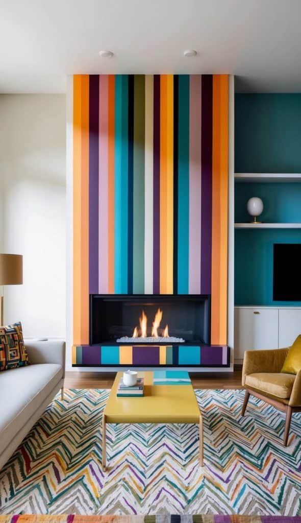20 Painted Fireplace Ideas to Revamp Your Hearth: Colorful Ways to ...