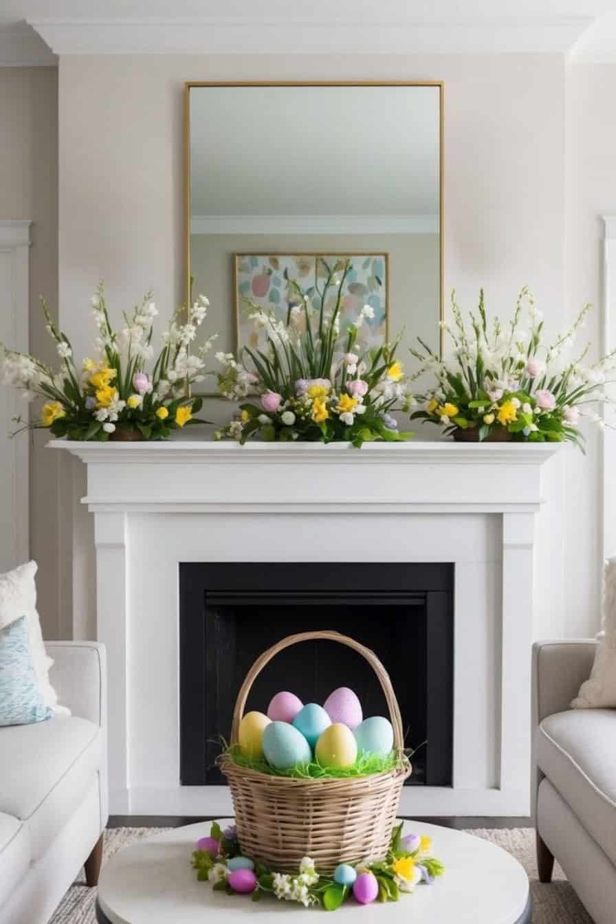 24 Easter Mantel Decor Ideas for a Fresh and Festive Look: Cheerful ...