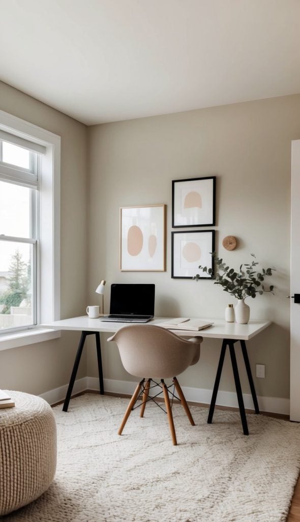 30 Neutral Home Office Decor Ideas for a Serene Workspace - We Heart Cozy