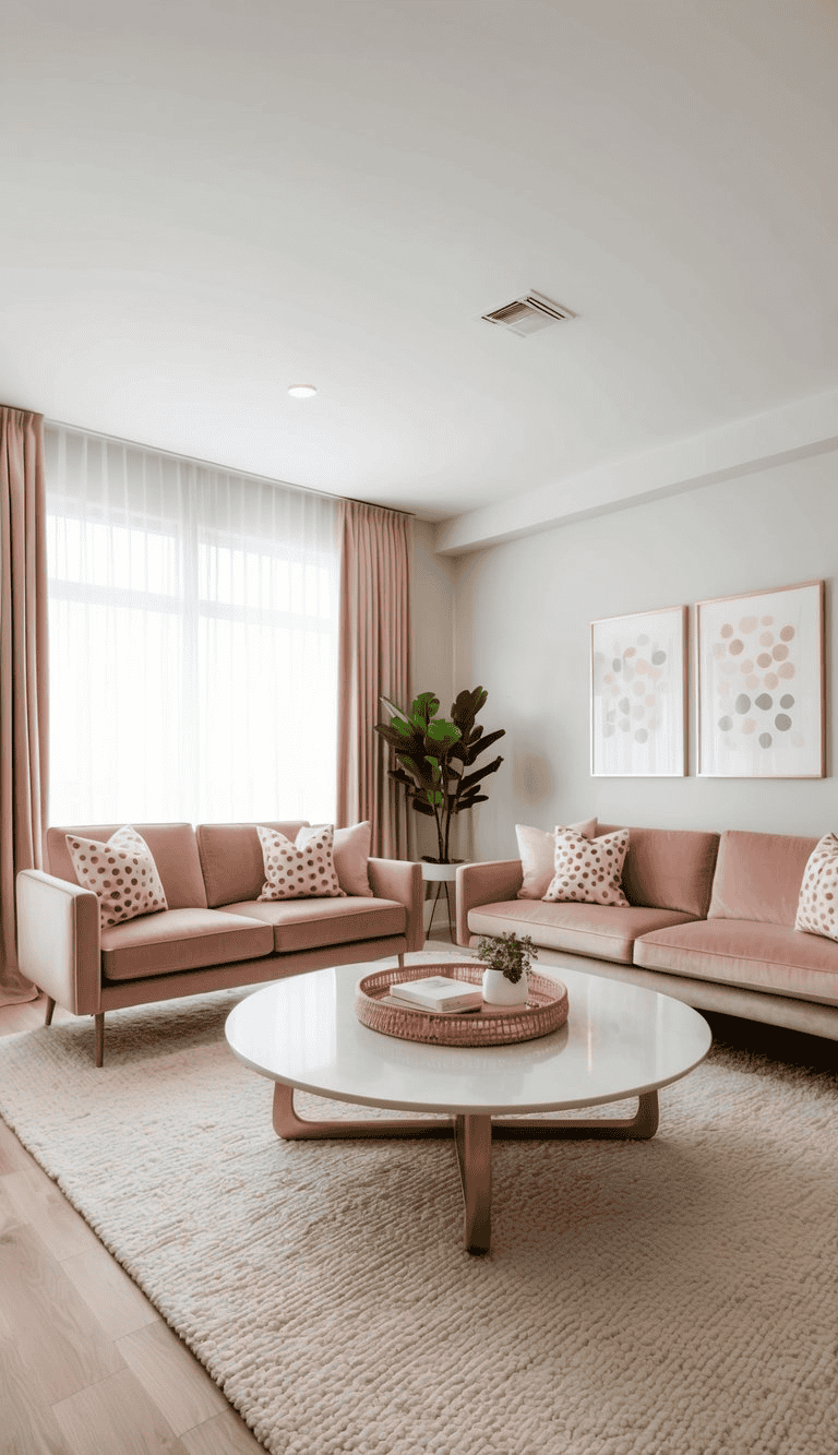 36 Pink Living Room Ideas That Exude Feminine Charm - We Heart Cozy