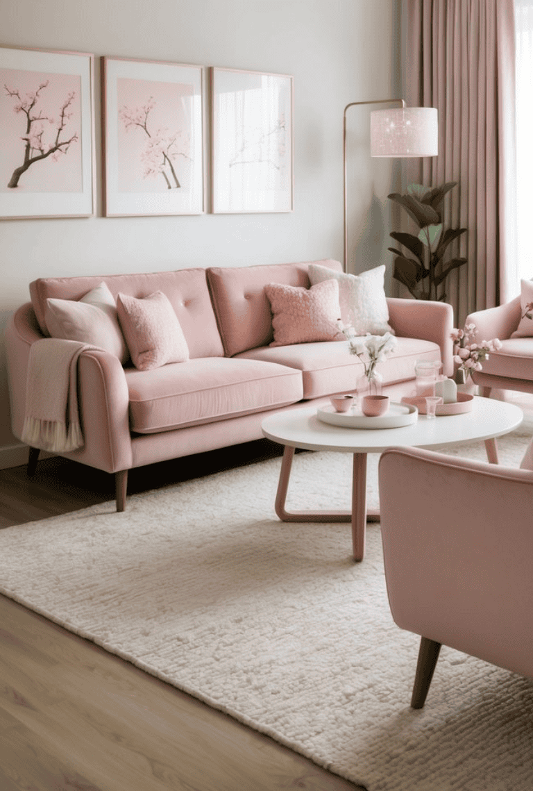 36 Pink Living Room Ideas That Exude Feminine Charm - We Heart Cozy