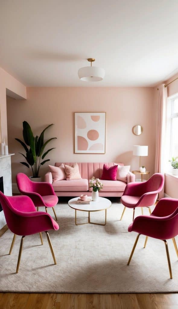 36 Pink Living Room Ideas That Exude Feminine Charm - We Heart Cozy