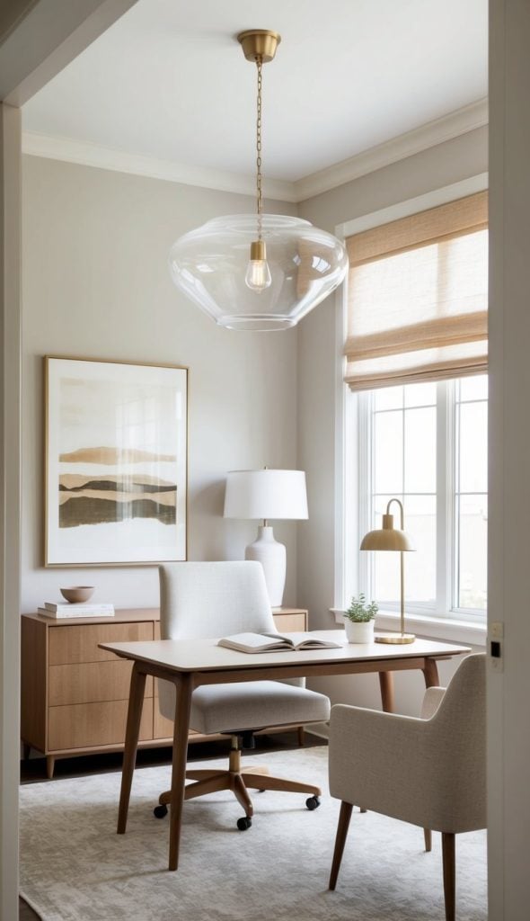 30 Neutral Home Office Decor Ideas for a Serene Workspace - We Heart Cozy