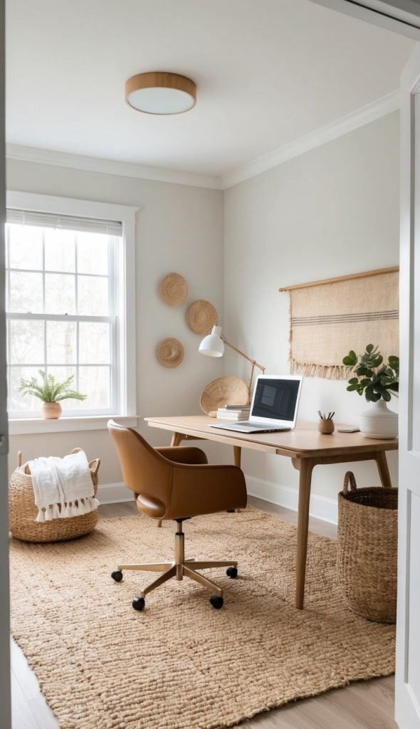 30 Neutral Home Office Decor Ideas for a Serene Workspace - We Heart Cozy