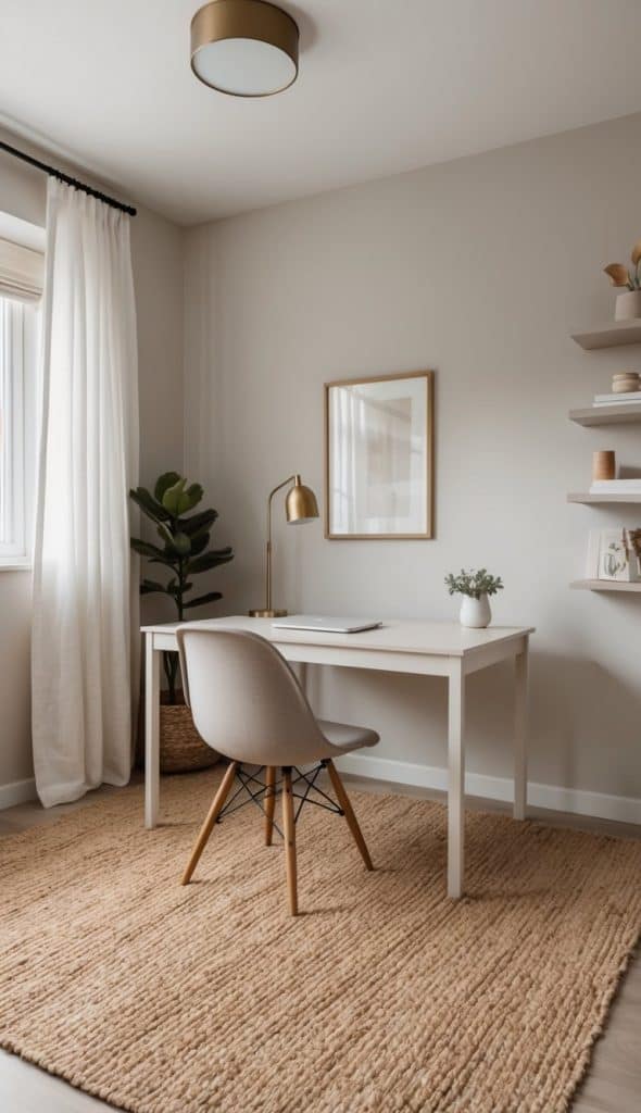 30 Neutral Home Office Decor Ideas for a Serene Workspace - We Heart Cozy
