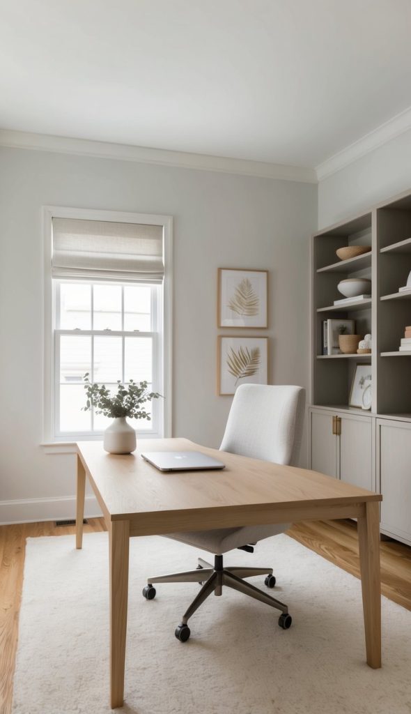 30 Neutral Home Office Decor Ideas for a Serene Workspace - We Heart Cozy