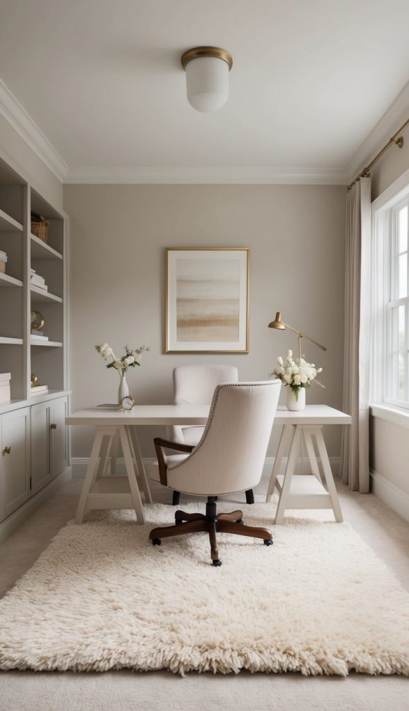 30 Neutral Home Office Decor Ideas for a Serene Workspace - We Heart Cozy