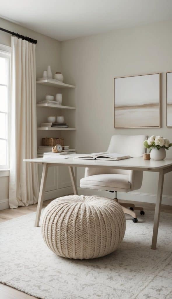 30 Neutral Home Office Decor Ideas for a Serene Workspace - We Heart Cozy